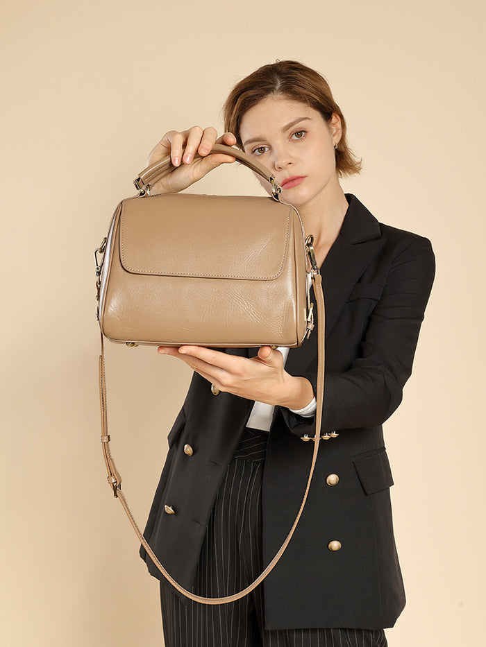 Women Fashion Simple Leather Shoulder Tote Purse