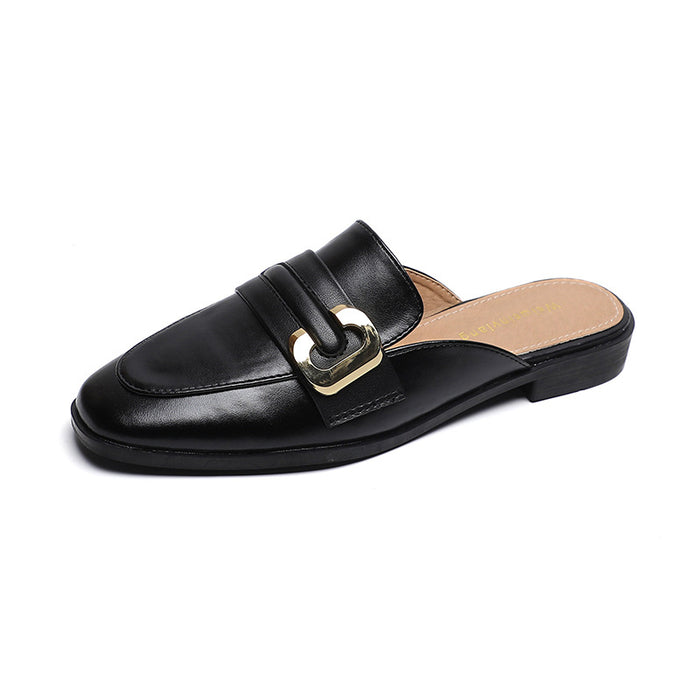 Women Retro Pointed Toe Flat Mules