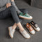 Women Stylish Leather Patchwork Flat Casual Shoes